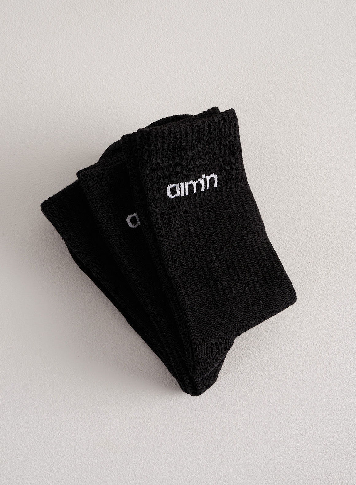 Black Aim'n Logo Socks 3-Pack – AIM'N DE