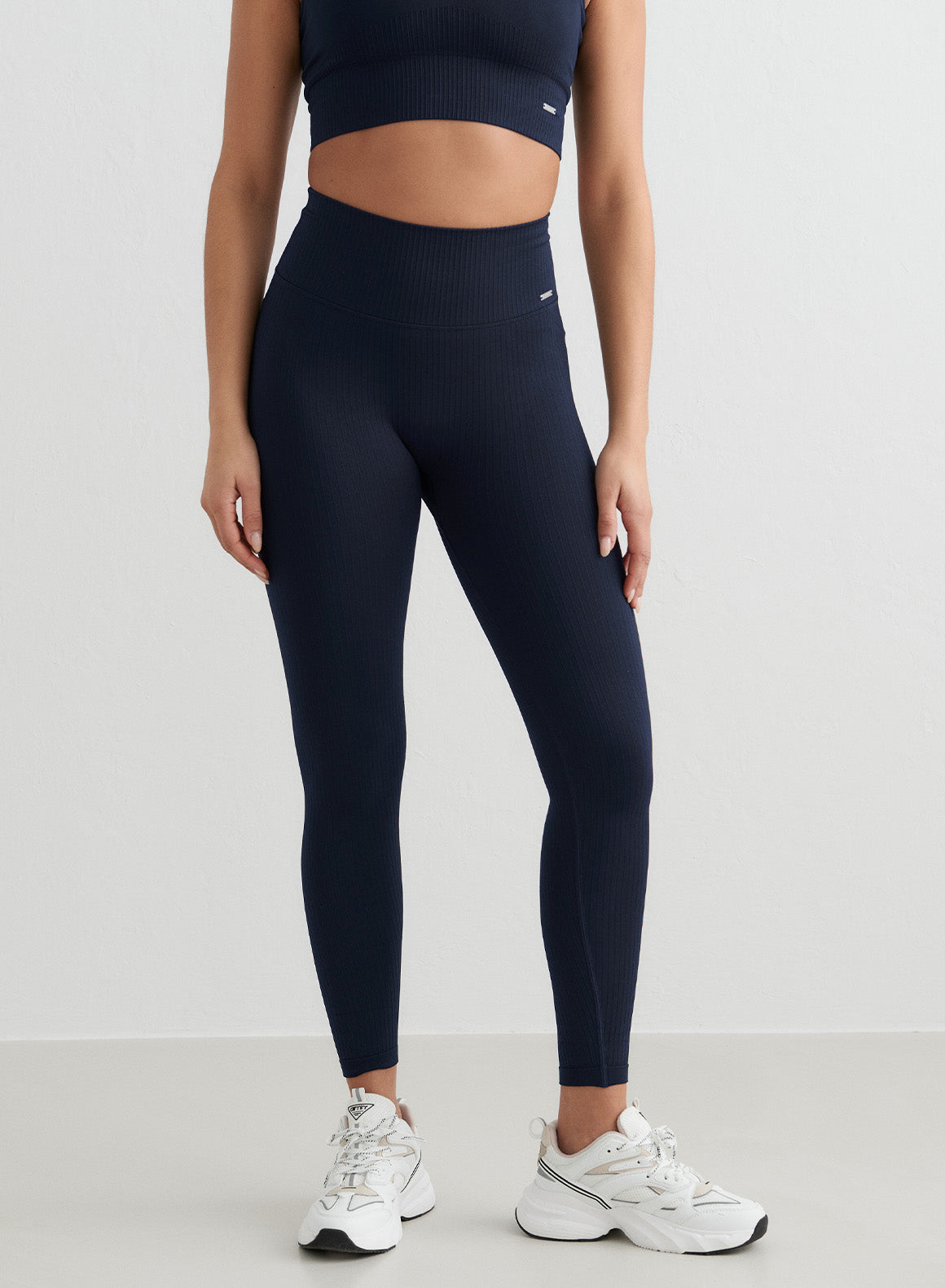 Navy Ribbed Seamless Tights – AIM'N DE